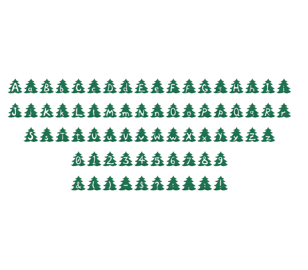 Christmas Trees (set #2) embroidery font formats dst, exp, pes, jef an ...