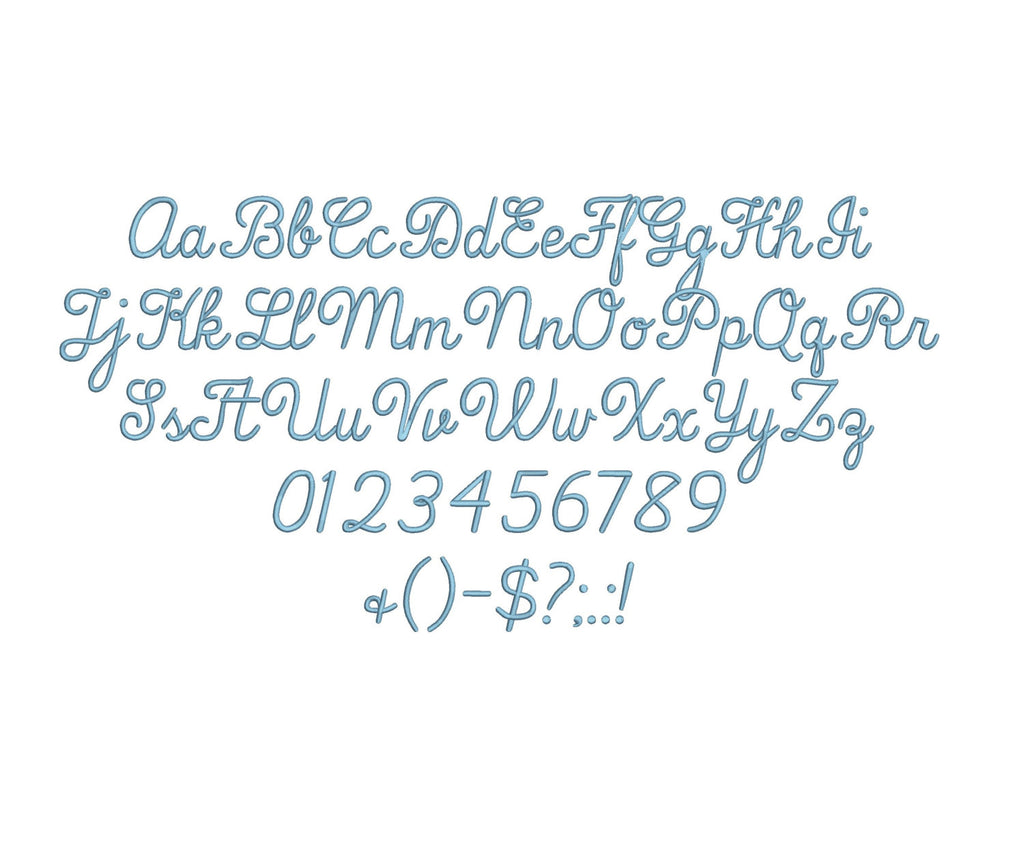 Thats Font Folks Script embroidery font formats dst, exp, pes, jef and ...