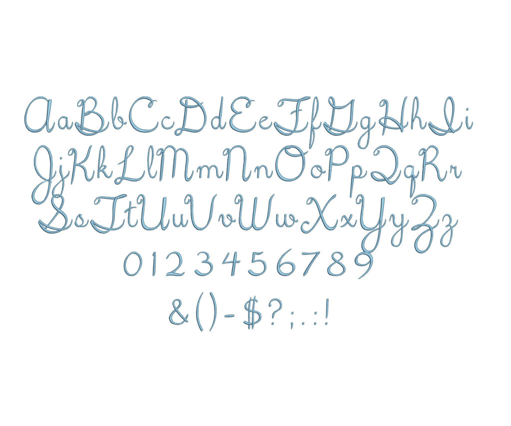 5th Grade Cursive embroidery font formats dst, exp, pes, jef and xxx ...