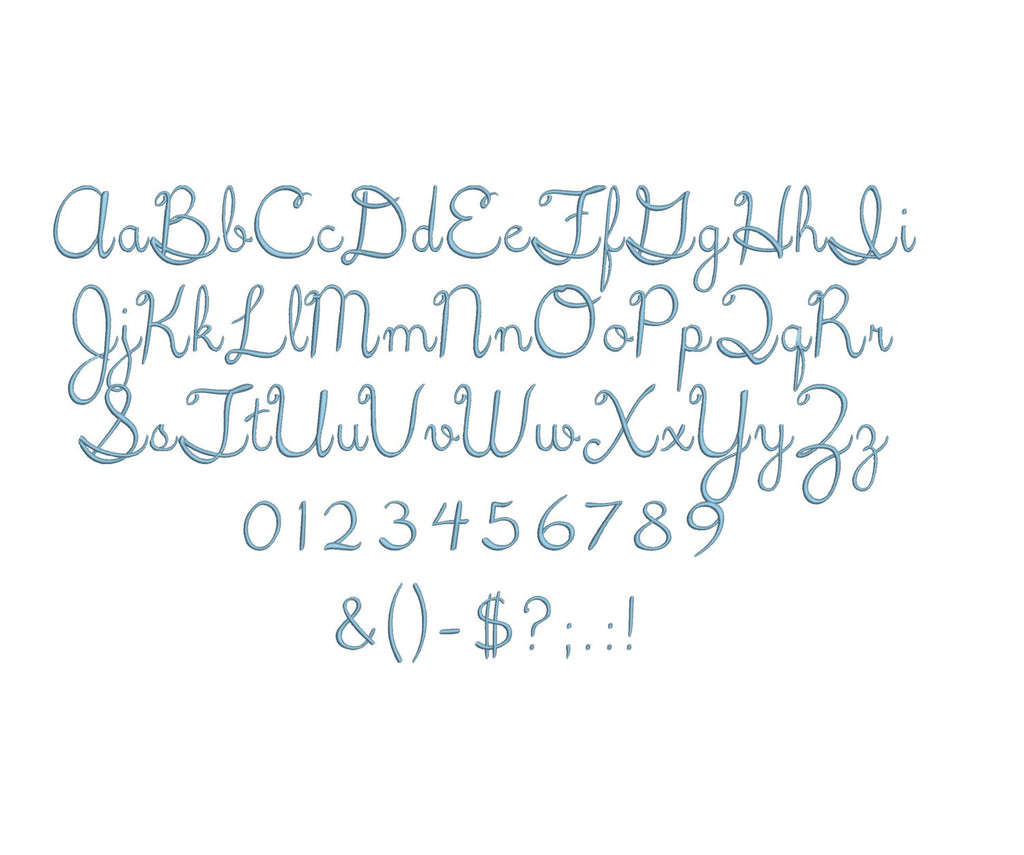 Fresh Graduate script embroidery font formats dst, exp, pes, jef and x ...