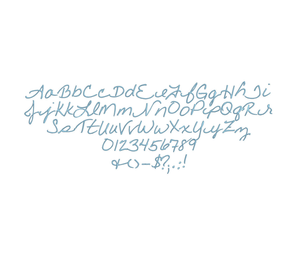 Little Bird Script embroidery font formats dst, exp, pes, jef and xxx ...