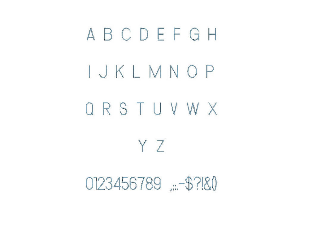 Slim Block embroidery font formats bx (which converts to 17 machine fo ...