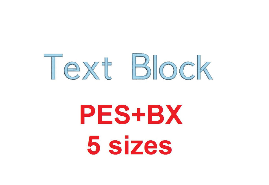 Text Block embroidery font formats bx (which converts to 17 machine fo ...