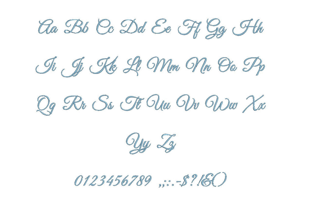 Elegant Script embroidery font formats bx (which converts to 17 machin ...
