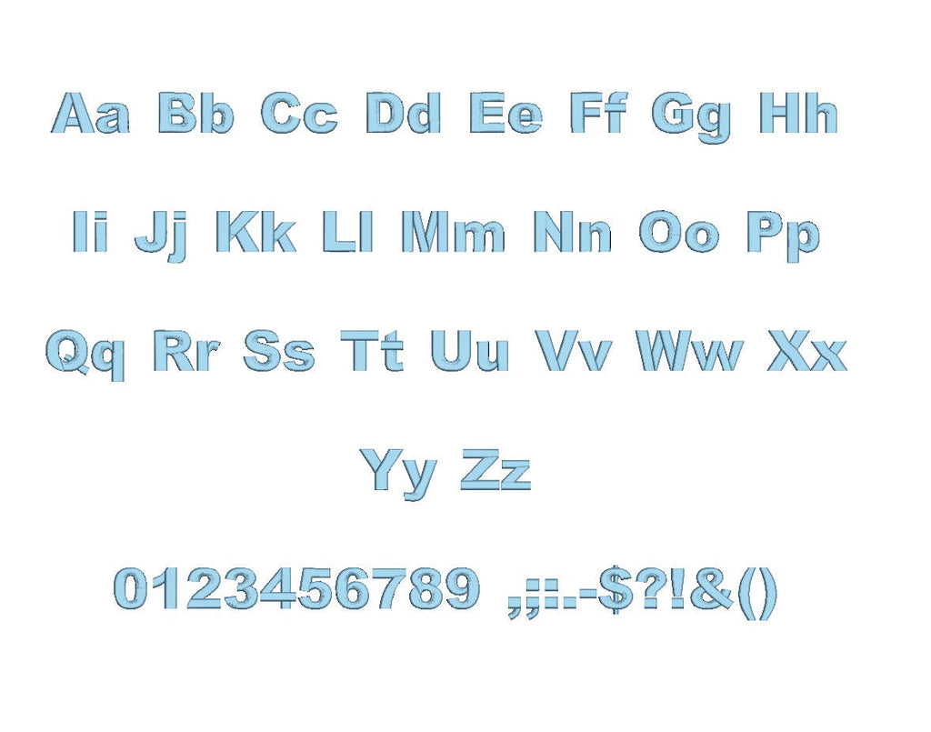 Arial Bold embroidery font formats bx (which converts to 17 machine fo ...