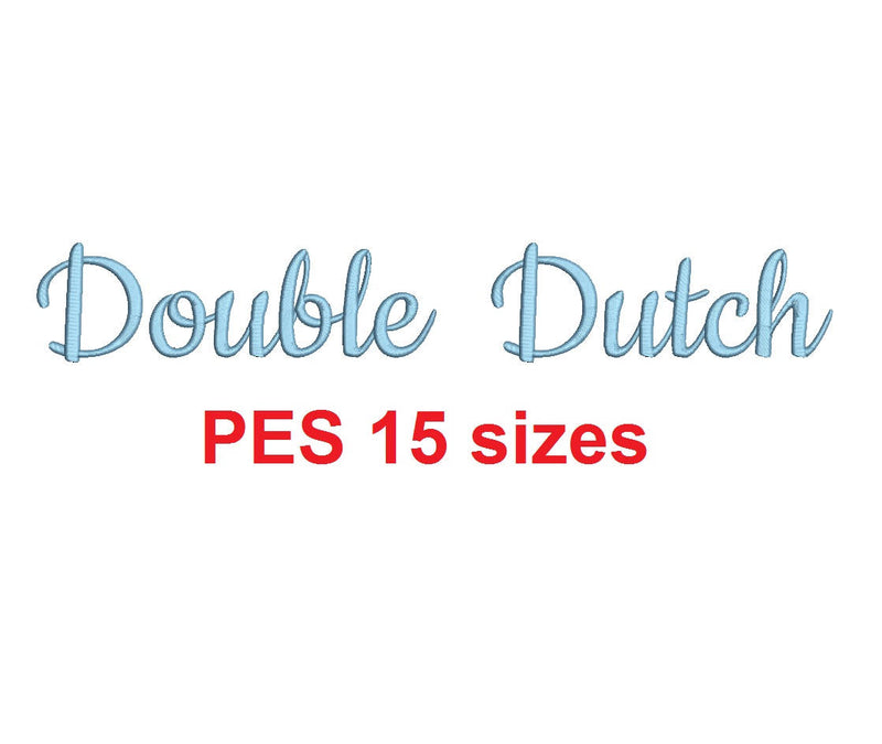Double Dutch embroidery font PES format 15 Sizes instant download ...