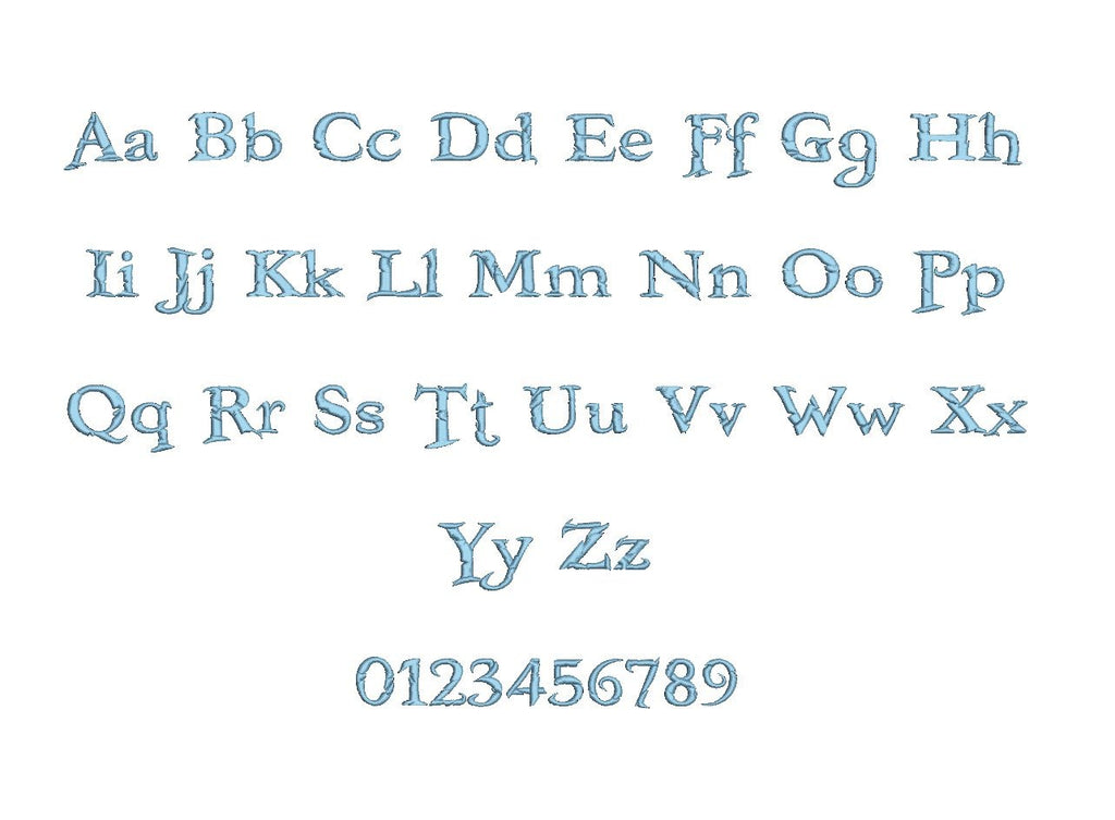 Booter embroidery font dst/exp/jef/hus/vip/vp3/xxx 15 sizes small to l ...