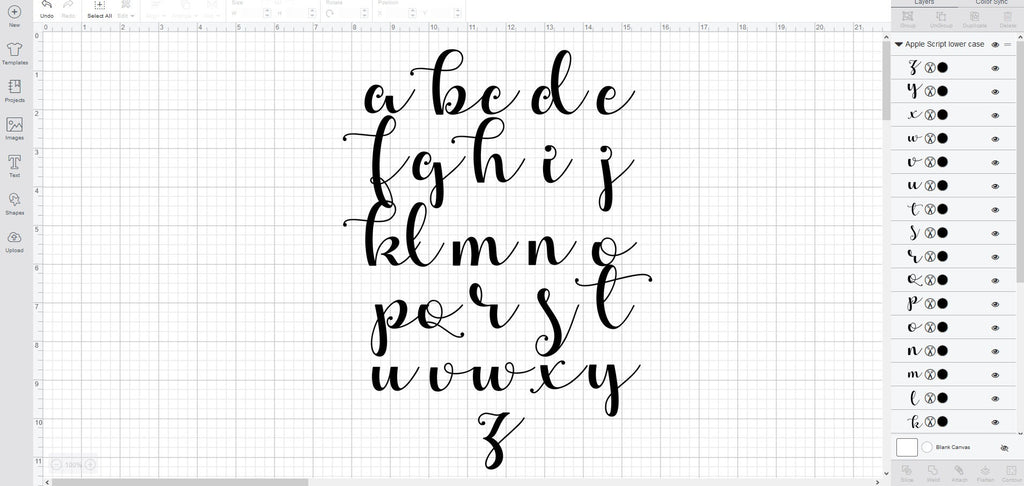 Apple Script font svg/eps/dxf alphabet cutting files (MHA ...