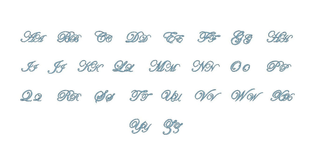 Edwardian Monogram embroidery BX font Satin Stitches 15 Sizes 0.25 (1 ...
